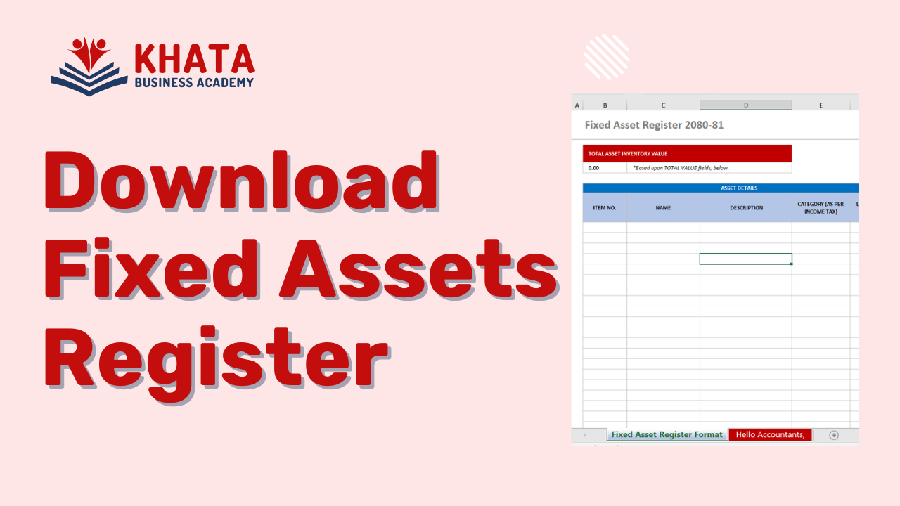 Download Fixed Assets Register - Khata Business Academy